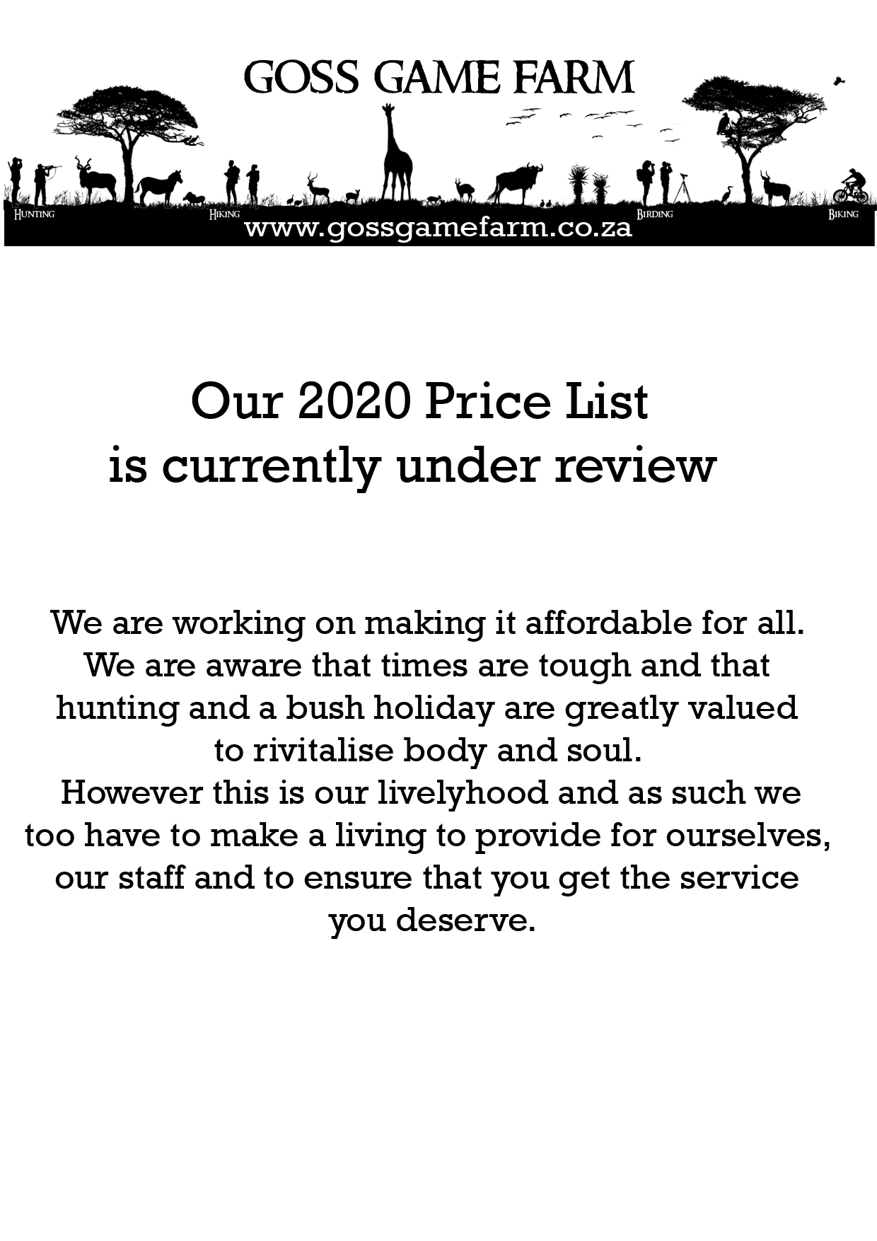 HUNTING – Goss Game Farm